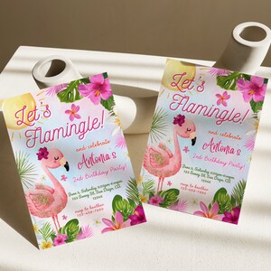 Flamingo Birthday Party Invitation, Flamingo Theme Party, Let's ...