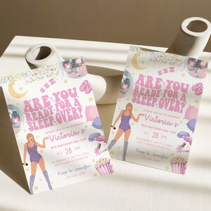 Sleepover Birthday Invitation, Music Party Invite, Eras Party ...