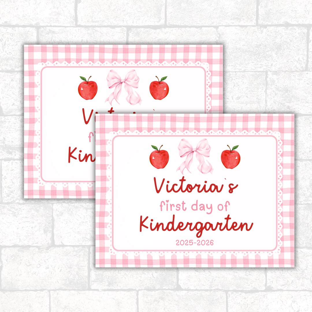 Editable First Day of Kindergarten Sign, Printable First Day of ...