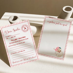 Letter to Santa, Kids Letter to Santa, Pink Girl Printable Letter to ...