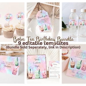 Boba Tea Birthday Invitation, Boba Par-tea Birthday Invitation, Kids ...