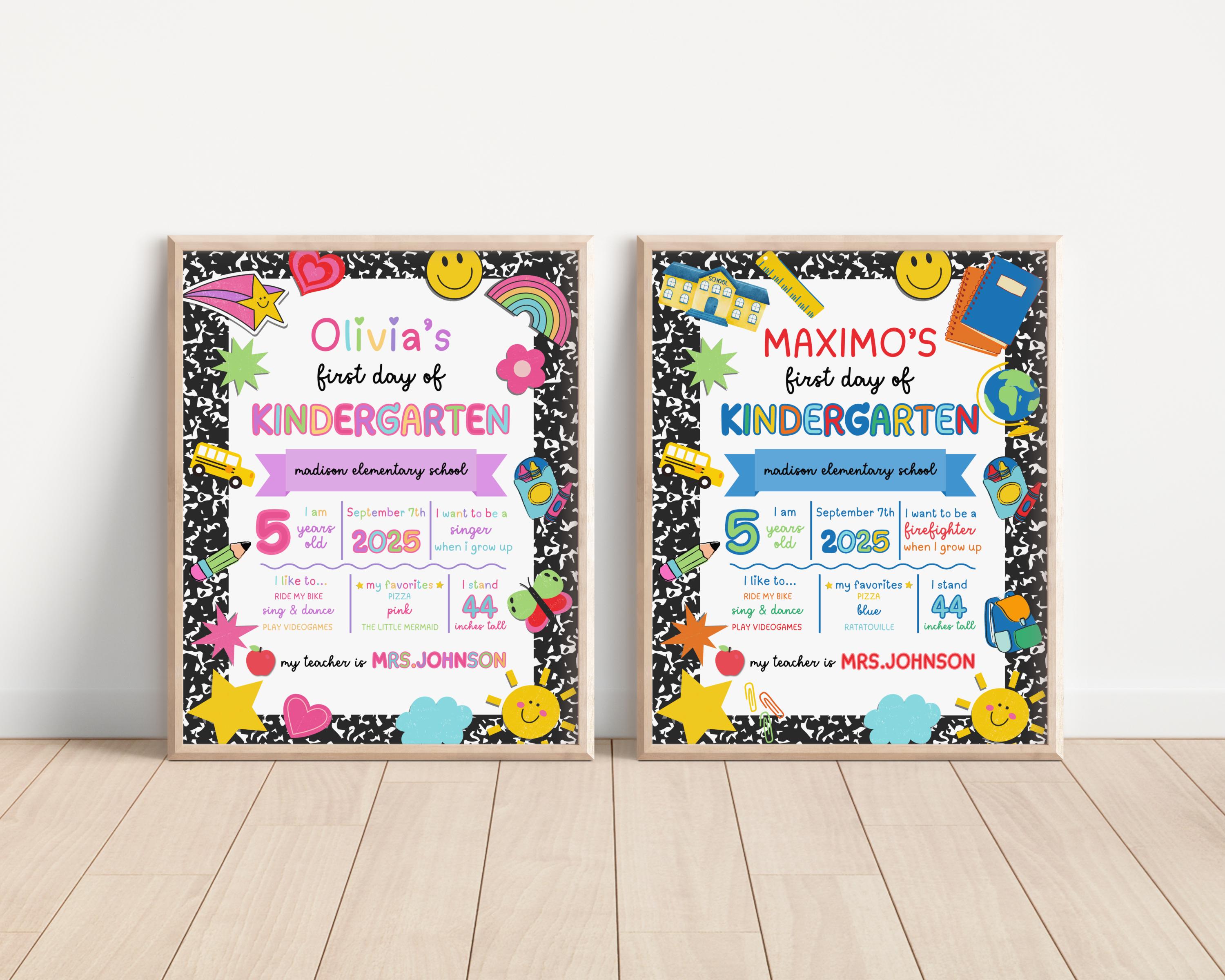 Editable Back to School Sign First Day of School Sign Printable ...