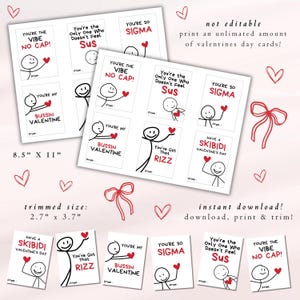 Slang Kids Valentine's Day Cards, Funny Printable Classroom Valentine ...