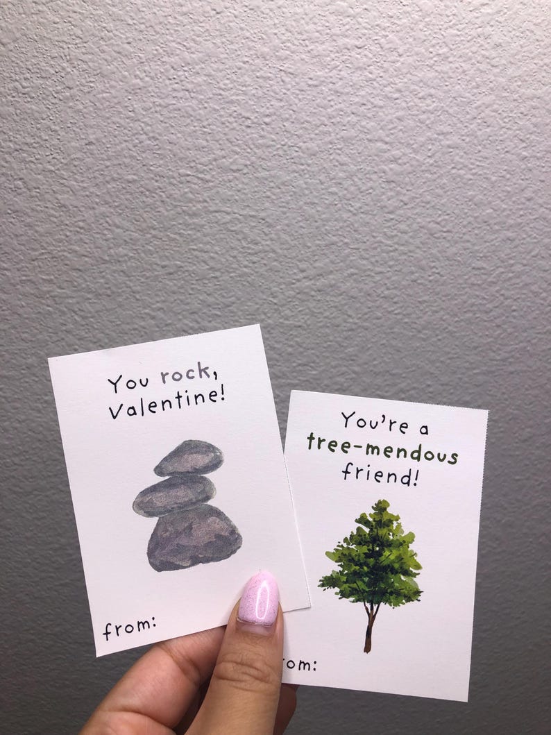 Nature Valentine's Day Cards, Funny Puns Printable Classroom Valentine ...