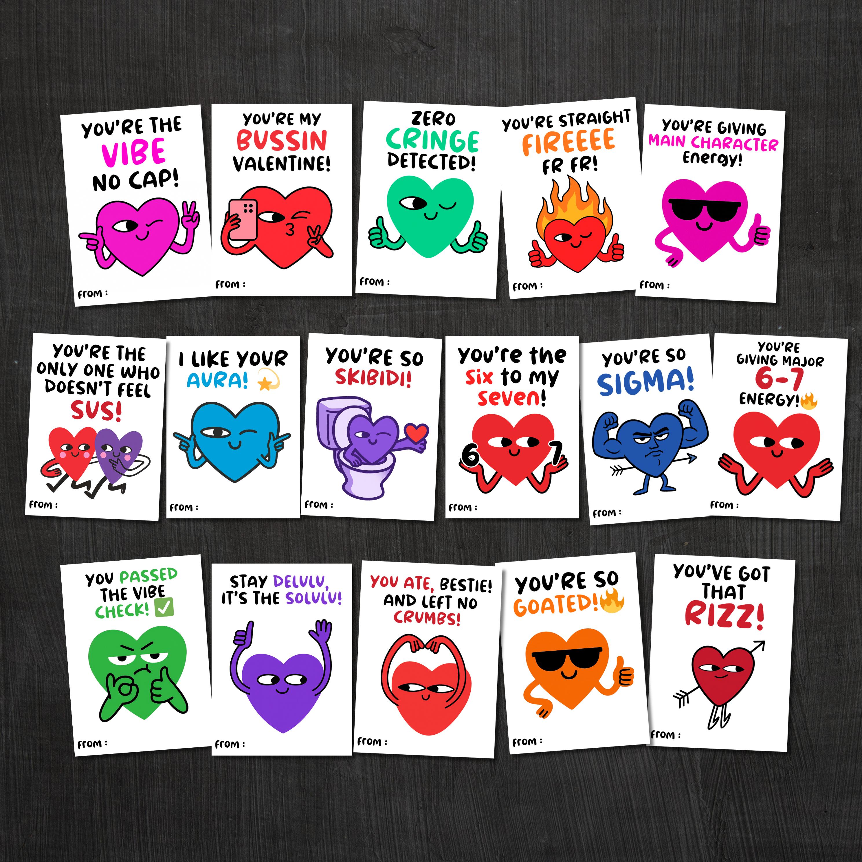 67 Slang Valentine Cards for Kids | Funny Classroom Valentines | Six ...