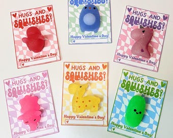 Squish Valentine Cards - Printable - Instant Download - Kids Valentines ...