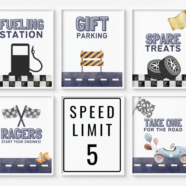 Racing Party Signs - Etsy