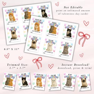 Cat Valentine's Day Cards, Kitten Valentines Cards, Printable Classroom ...