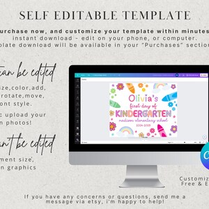 Editable First Day of Kindergarten Sign, Printable First Day of ...