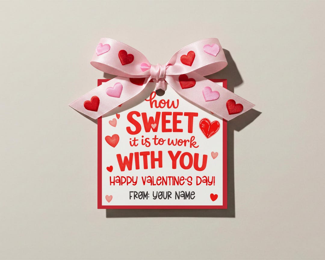 Valentine Coworker Printable Gift Tags, Office Workplace Appreciation ...