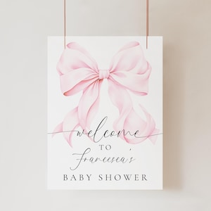Pink Bow Baby Shower Bundle, Coquette Baby Girl Baby Shower Template ...