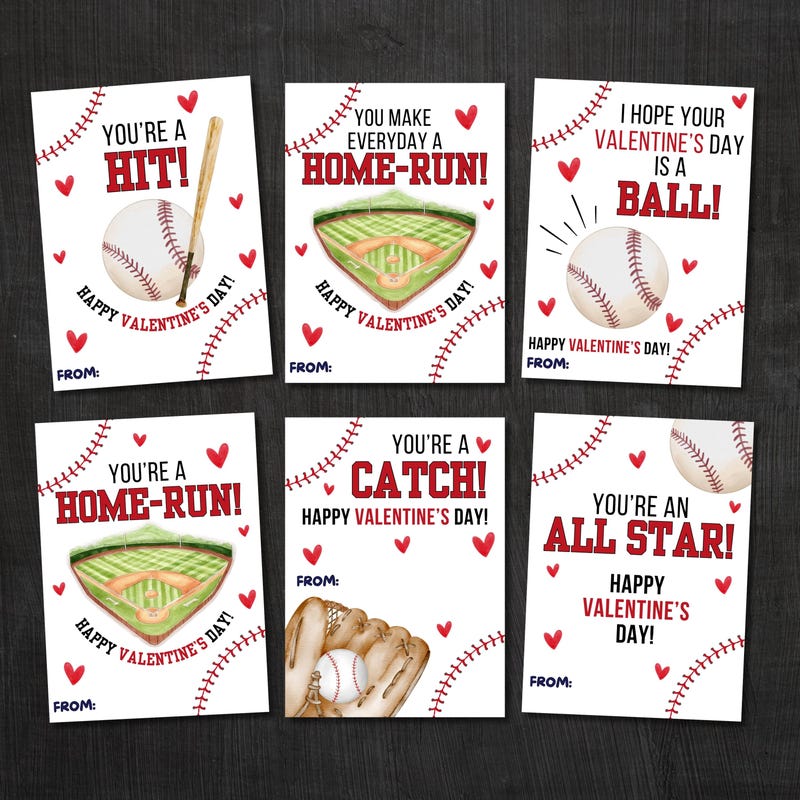 Baseball Valentine Cards - Etsy