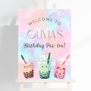 18X24 Boba Par-tea Welcome Sign, Boba Theme Birthday Party Decor ...