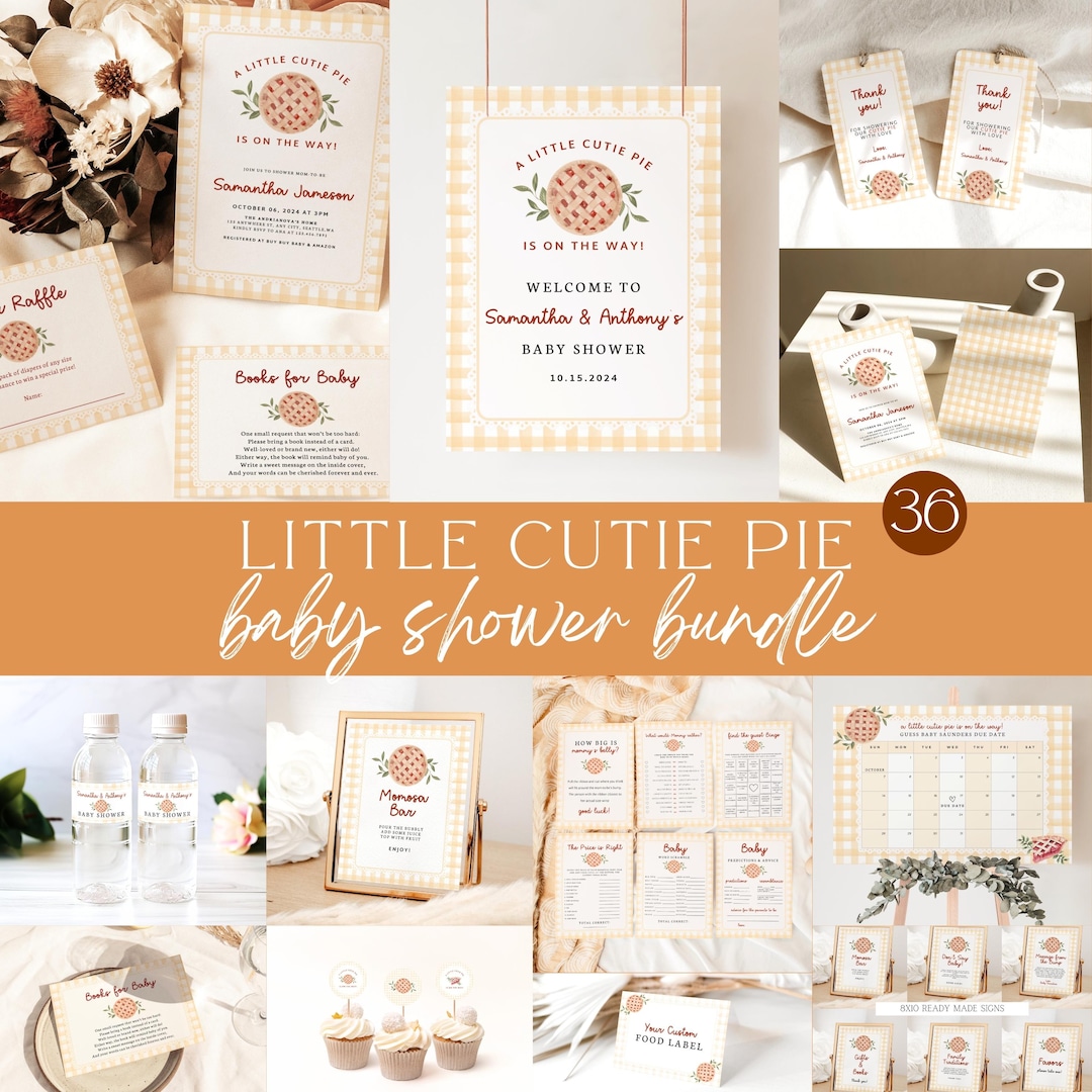 Cutie Pie Baby Shower Bundle, Fall Baby Shower Gender Neutral, Cutie ...