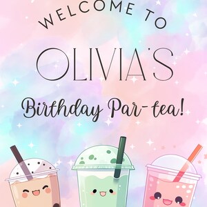 18X24 Boba Par-tea Welcome Sign, Boba Theme Birthday Party Decor ...