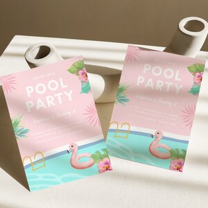 Self Editable Pool Party Invite, in My Pool Party Era, Pool Party Theme ...