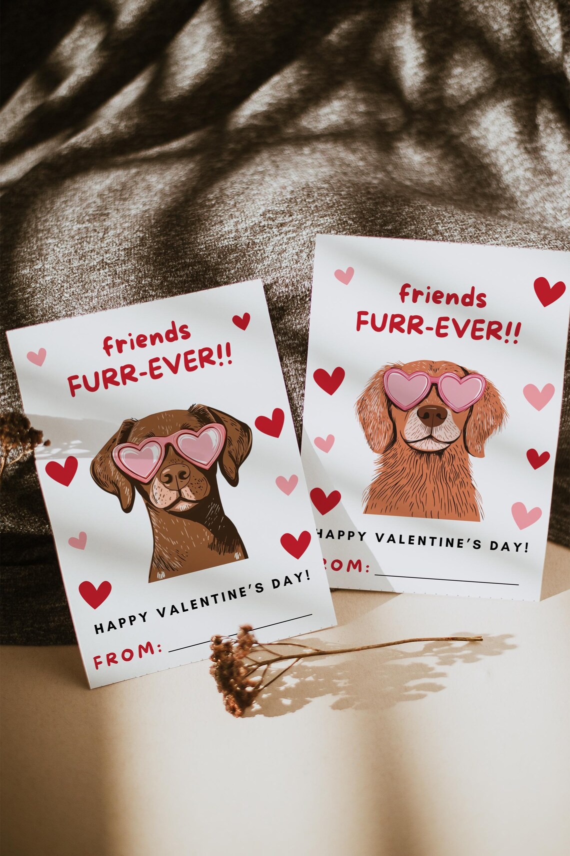 Dog Valentine's Day Cards, Puppy Valentines Cards, Printable Classroom ...
