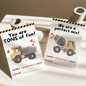 Construction Valentine's Day Cards, Builder Valentines Cards, Printable ...