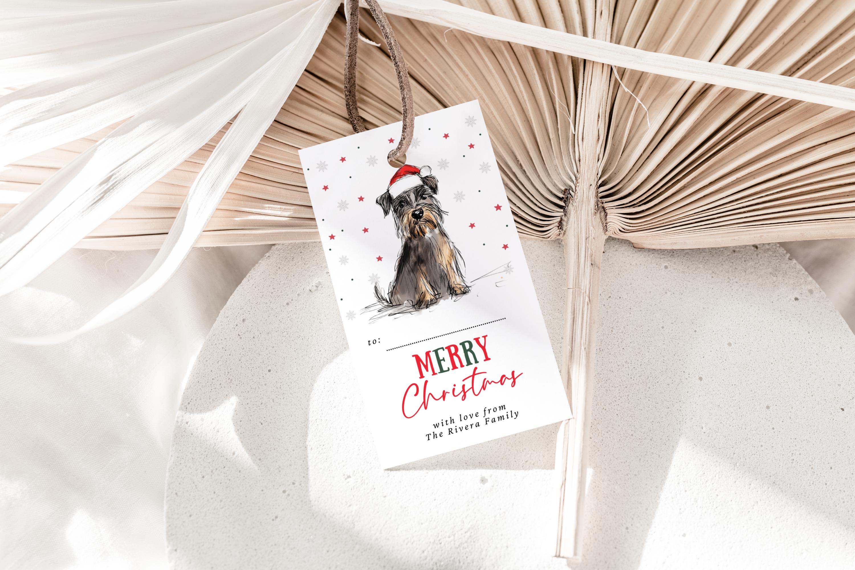 Dog Christmas Gift Tags, Editable Christmas Gift Tags Bundle Set ...