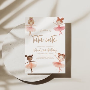 Tutu Cute Birthday Invitation, Second Birthday Invitation, Ballerina ...
