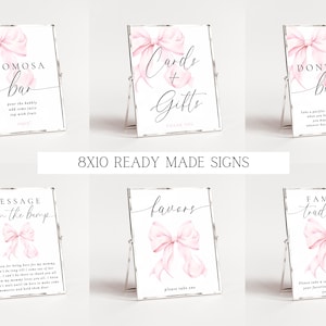 Pink Bow Baby Shower Bundle, Coquette Baby Girl Baby Shower Template ...