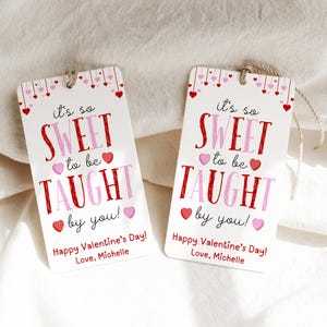 Editable Valentine Gift Tags for Teacher, Valentine Teacher Gift ...