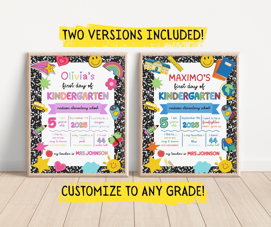 Editable Back to School Sign First Day of School Sign Printable ...