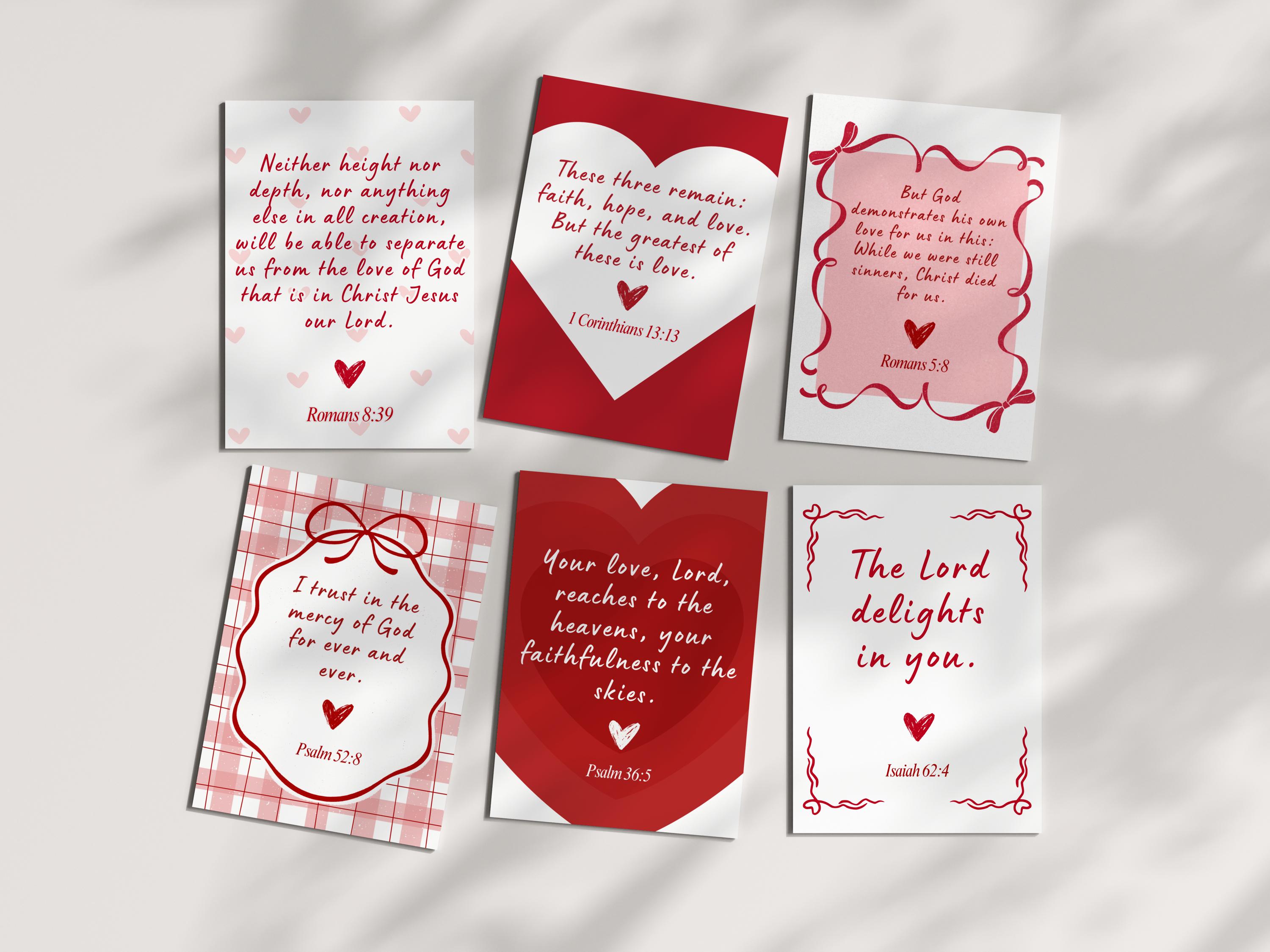 Christian Valentine Bible Verse Cards for Kids, Printable Valentine’s ...