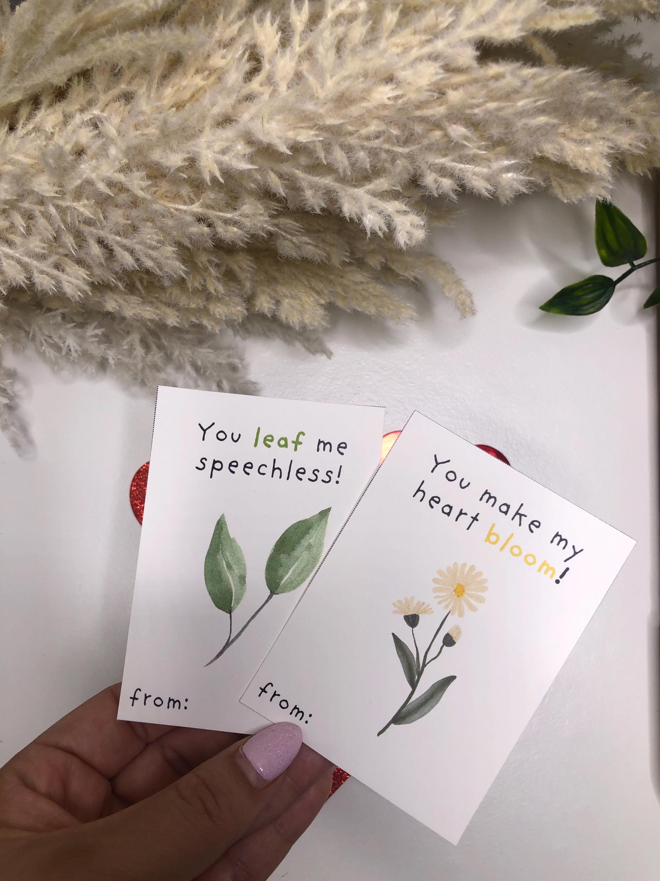 Nature Valentine's Day Cards, Funny Puns Printable Classroom Valentine ...