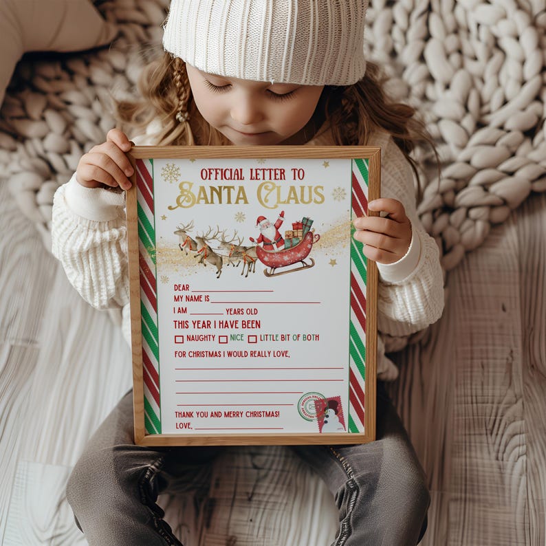 Letter to Santa, Kids Letters to Santa, Holiday Printable Letter to ...