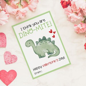 Dinosaur Valentine's Day Cards for Kids, Kids Valentine Cards, Dino ...
