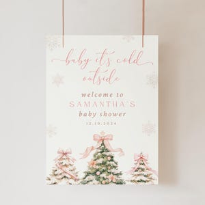 Pink Christmas Baby Shower Bundle, Baby It's Cold Outside Bundle ...