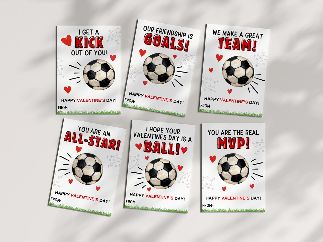 Soccer Valentine's Day Cards, All Star Valentines Cards, Printable ...