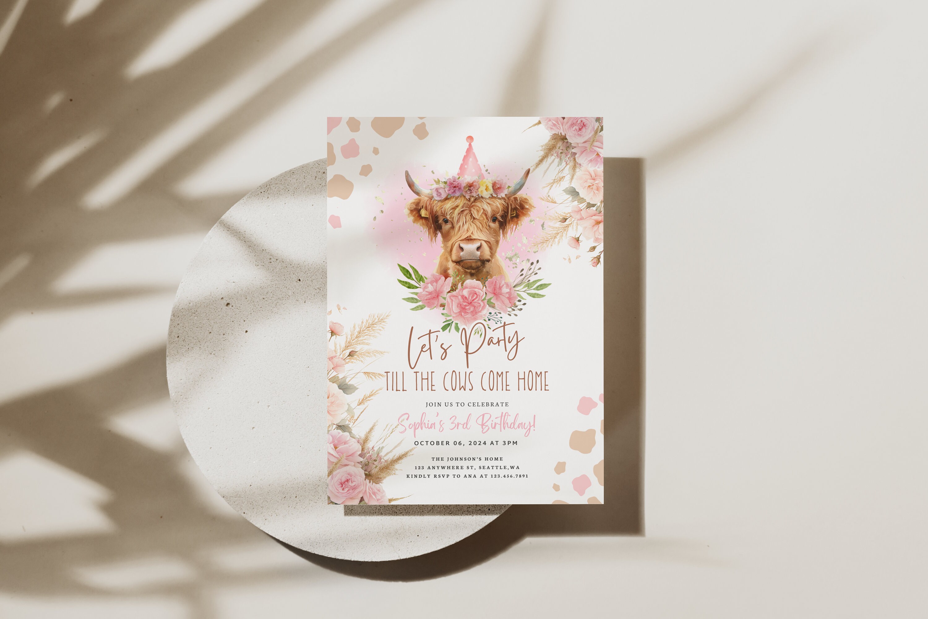 Cow Birthday Party Invitation, Let's Party Till the Cows Come Home ...