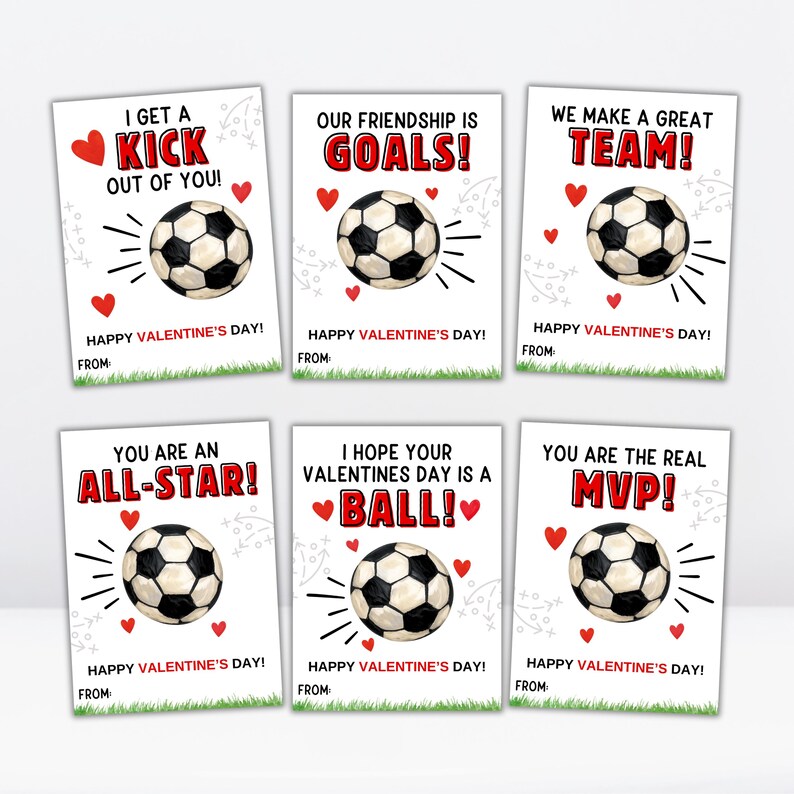 Soccer Valentine's Day Cards, All Star Valentines Cards, Printable ...
