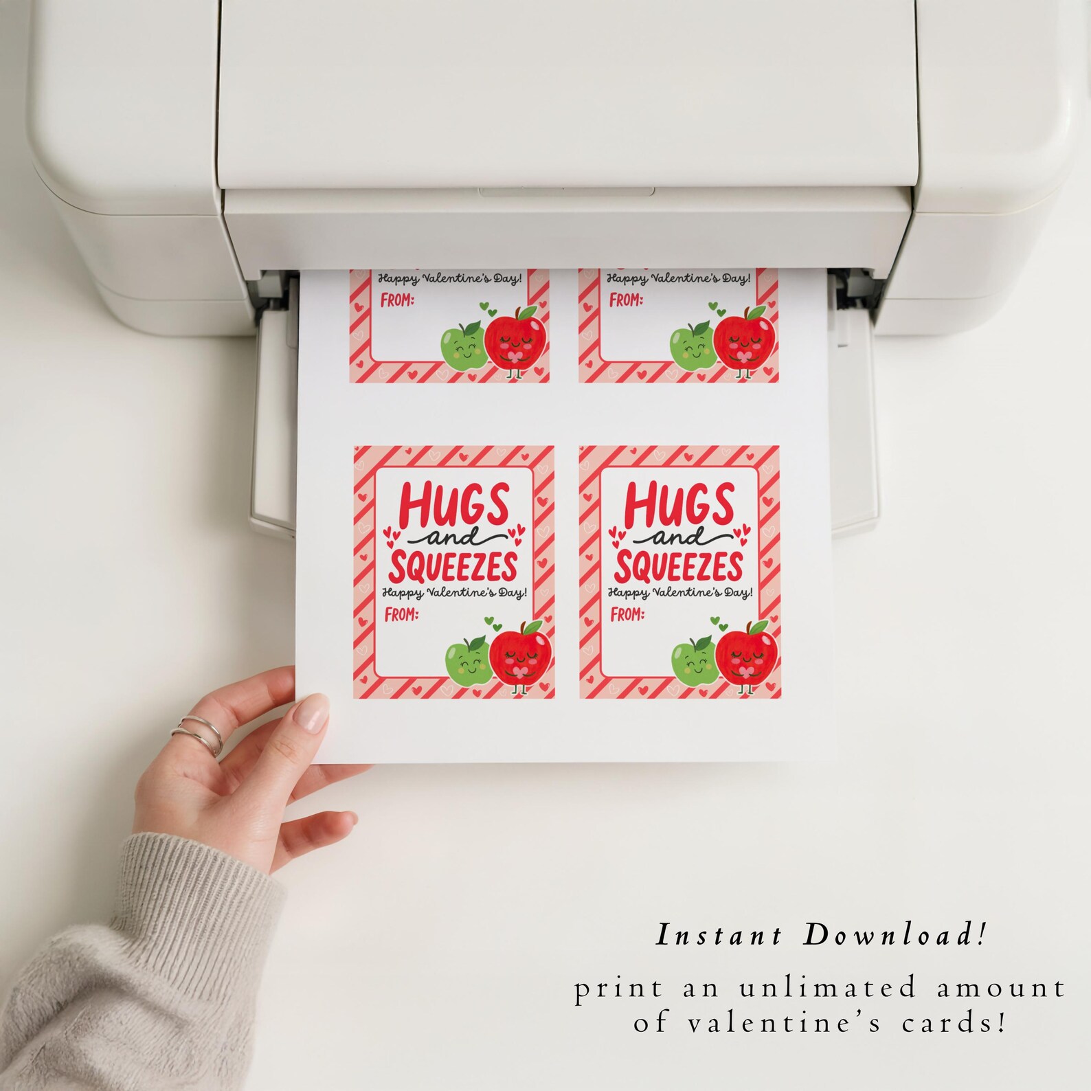Hugs and Squeezes Valentine Printable | Squeeze Pouch Valentine Tag ...