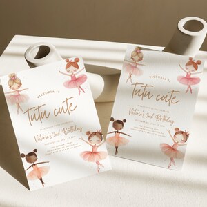 Tutu Cute Birthday Invitation, Second Birthday Invitation, Ballerina ...