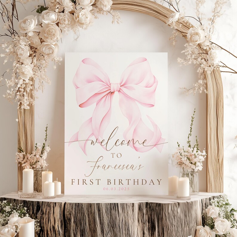 Coquette Pink Bow First Birthday Bundle, 1st Birthday for Girls, Little ...