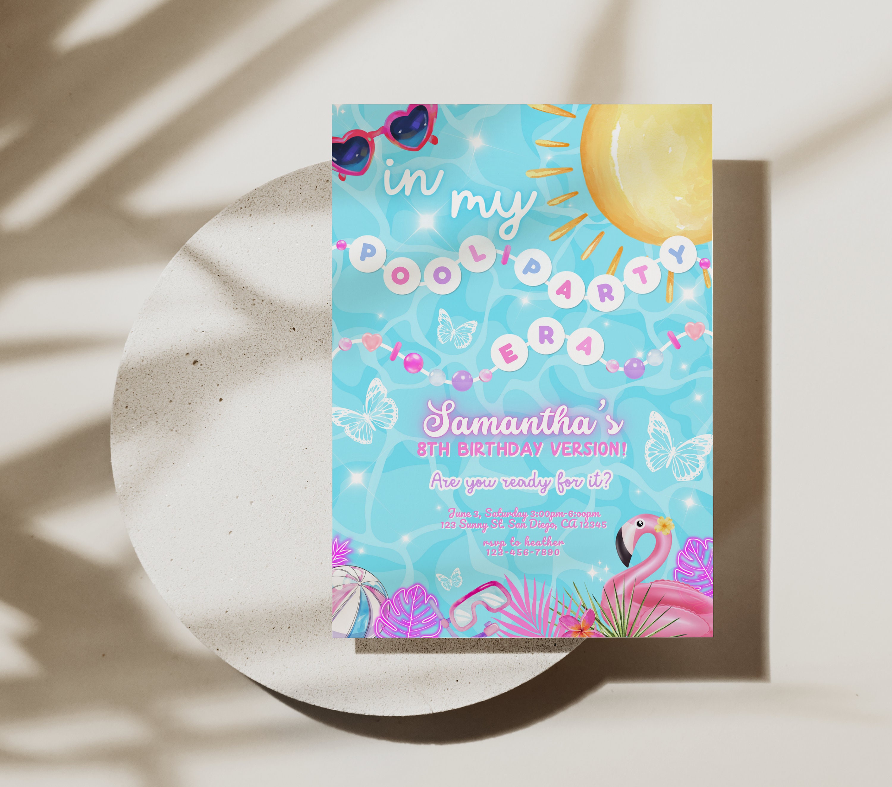 Self Editable Pool Party Invite, in My Pool Party Era, Eras Party ...