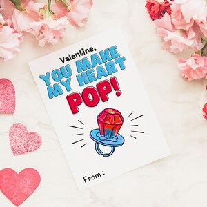 PRINTABLE Valentine's Day Cards, Ring Pop Valentine Card, Printable ...