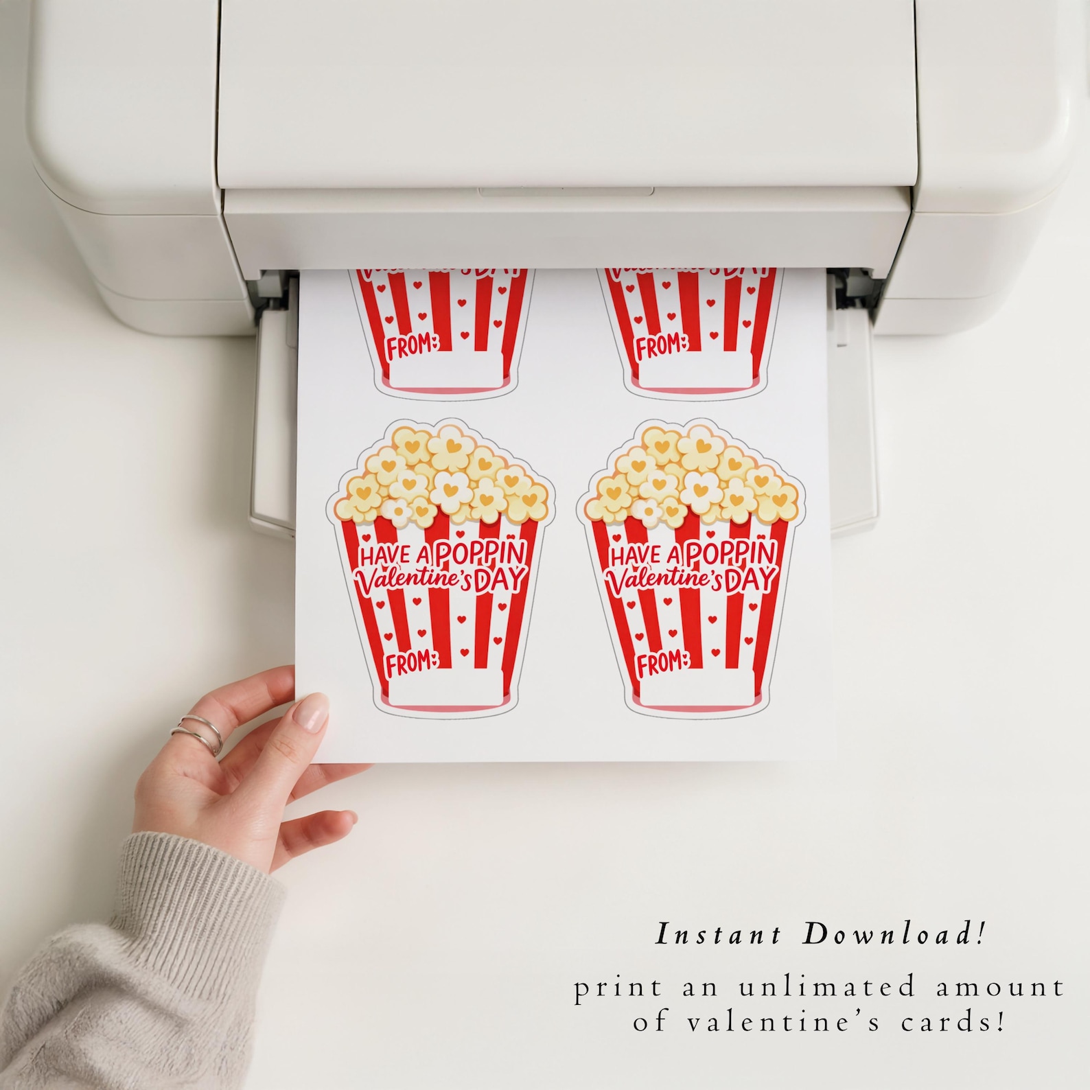Popcorn Valentine's Day Cards for Kids, Kids Valentine Cards, Poppin ...