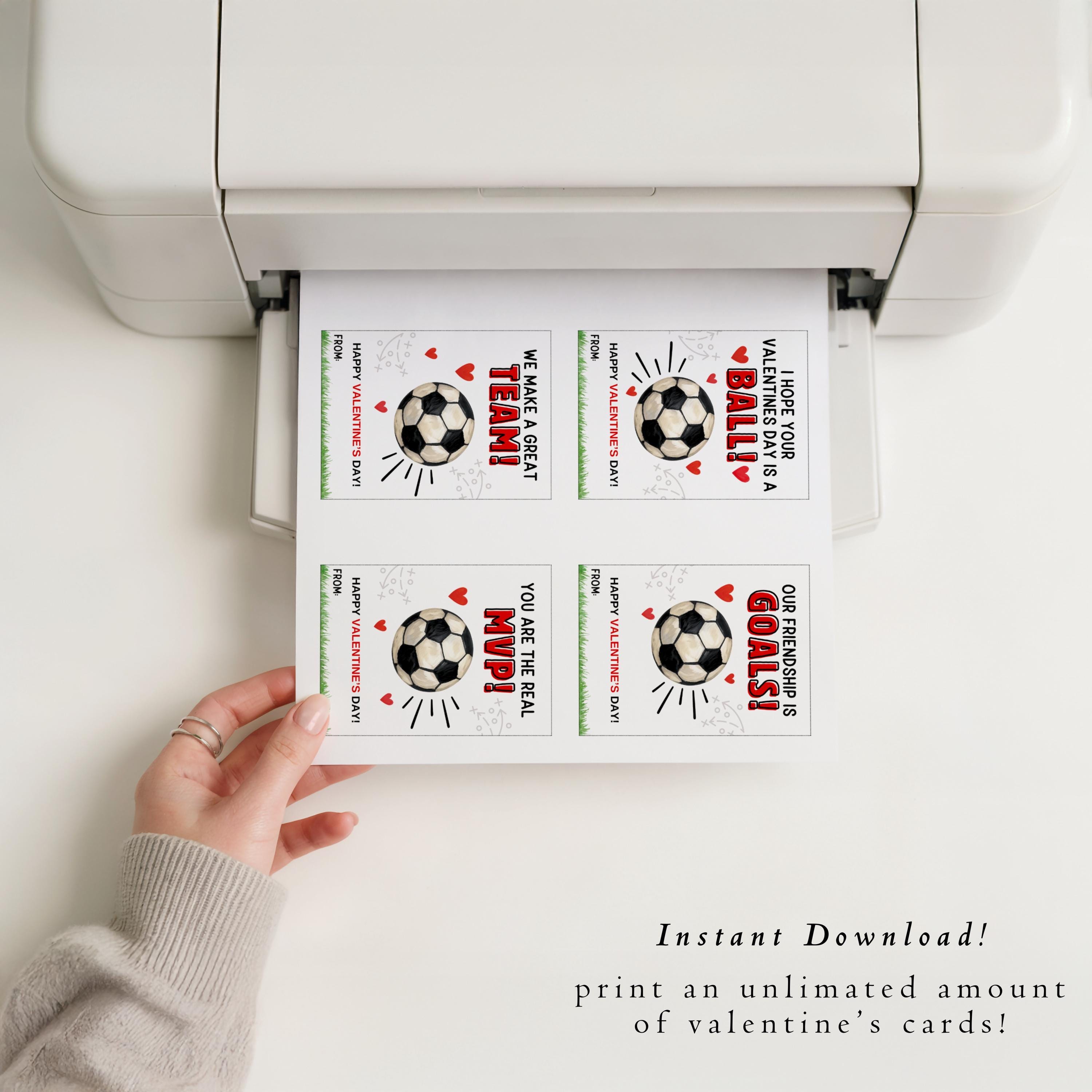 Soccer Valentine's Day Cards, All Star Valentines Cards, Printable ...