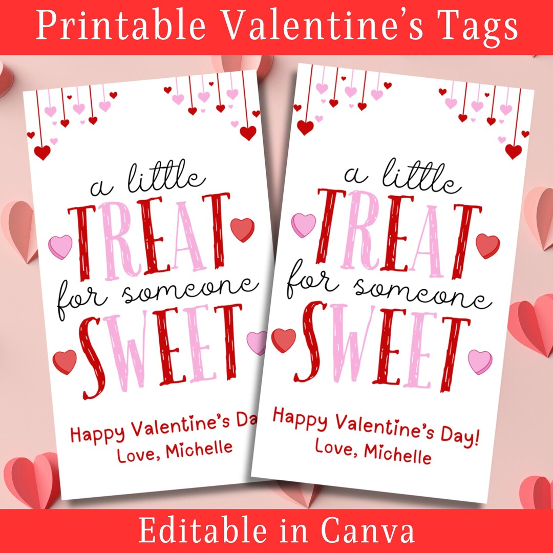 Editable Valentine's Day Gift Tags, Printable Kids Valentine Tags ...