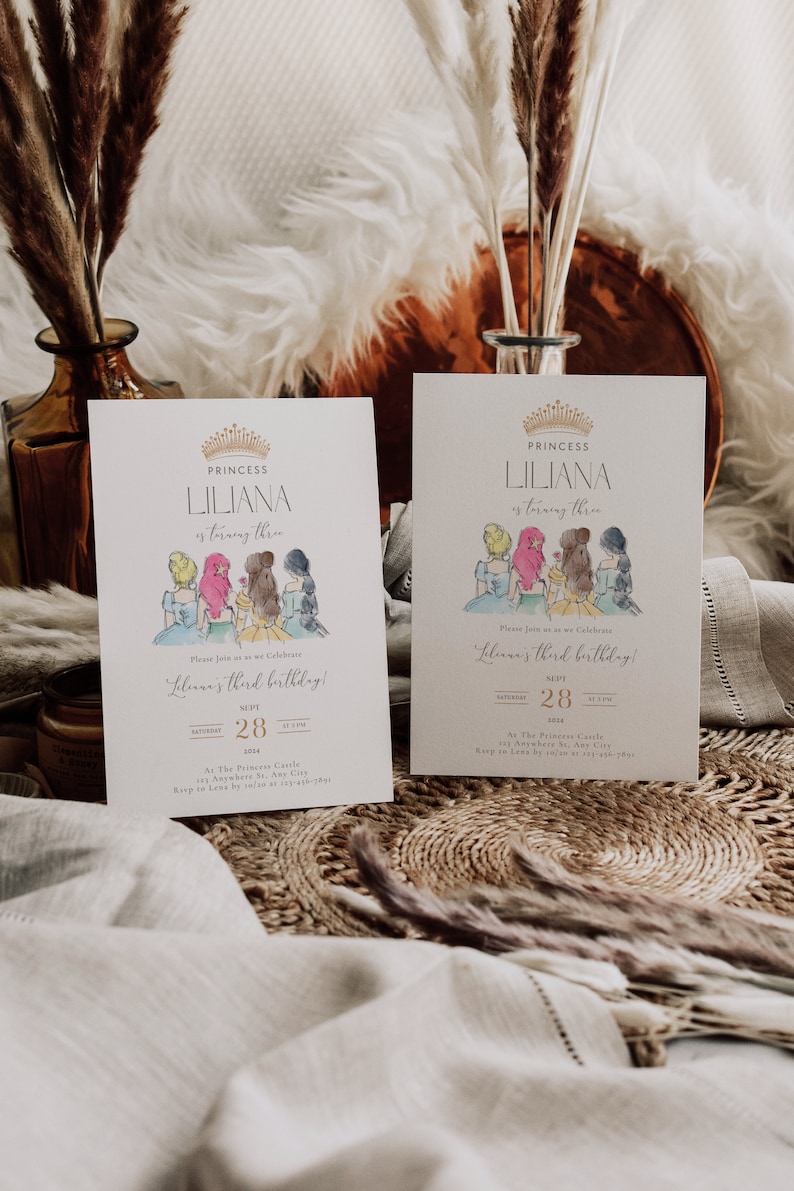 Princess Birthday Invite, Once Upon a Time Invite, Girl Birthday Invite ...