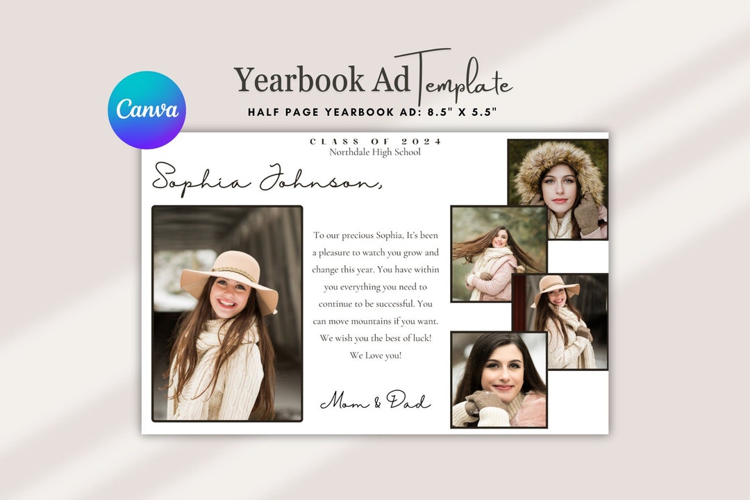 Half Page High School Senior Yearbook Ad | Senior Graduation Tribute ...