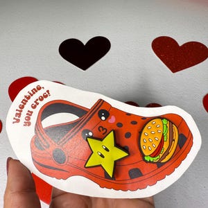 Shoe Charm Valentine Printable, Clog Shoe Kids Valentine, Classroom ...