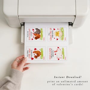 Chicken Valentine's Day Cards, Farm Valentines Cards, Printable ...