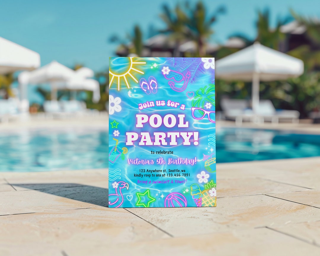 Self Editable Pool Party Invite, in My Pool Party Era, POOL Party ...