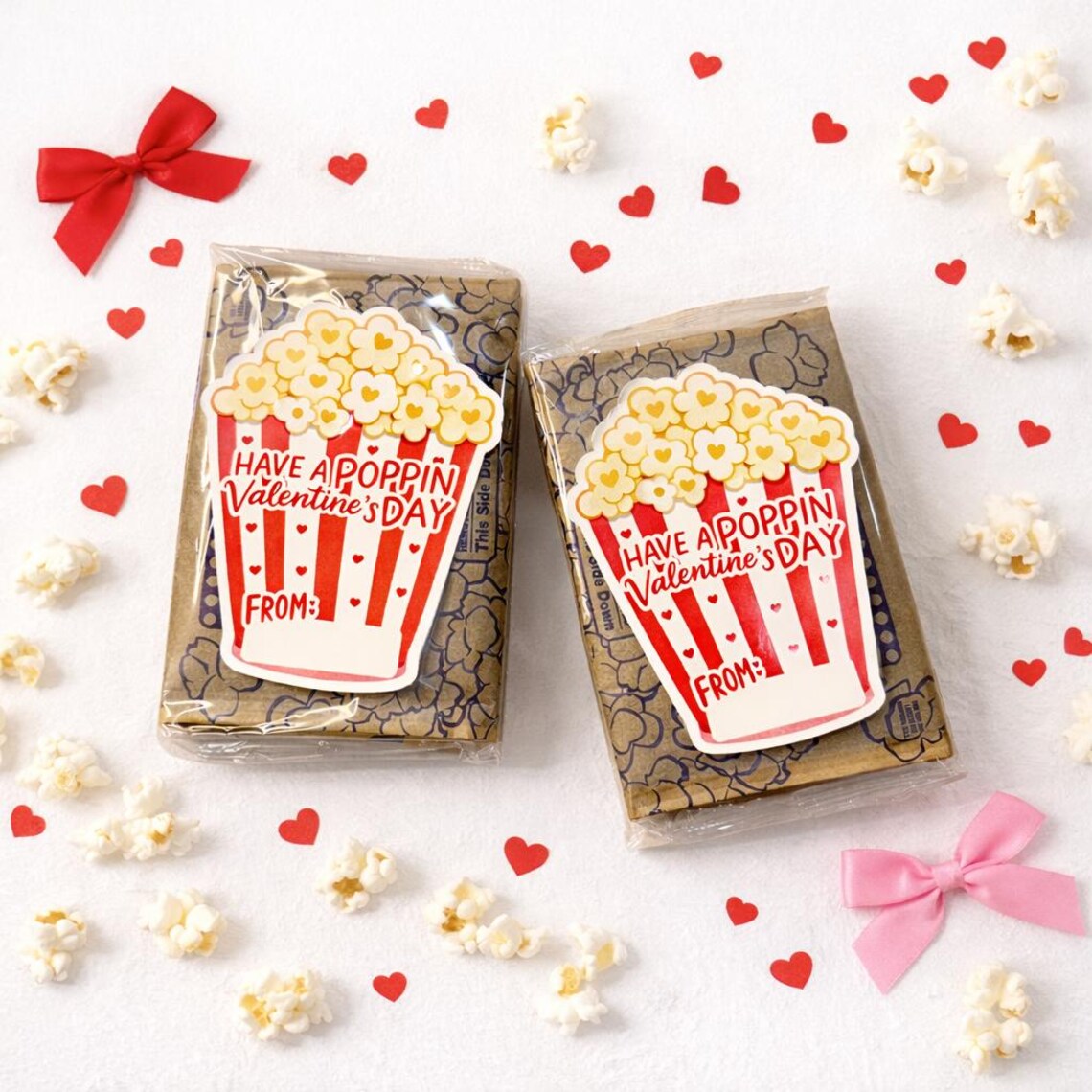 Popcorn Valentine's Day Cards for Kids, Kids Valentine Cards, Poppin ...