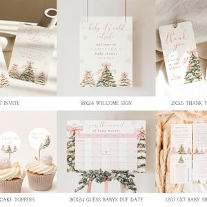 Pink Christmas Baby Shower Bundle, Baby It's Cold Outside Bundle ...